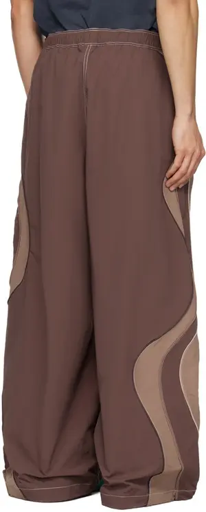 ERL Contrast Panel Wide-leg Pants - Brown