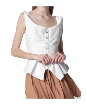 VIVIENNE WESTWOOD Sleeveless Floral Vest - White