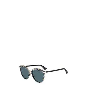 Dior Multicolor Print Round Frame Sunglasses - Blue