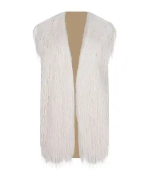 ALYSI Fringed Open-front Jacket