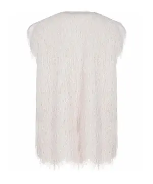 ALYSI Fringed Open-front Jacket