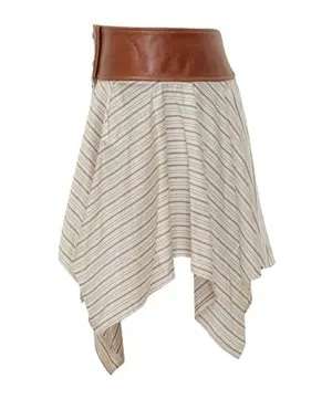 IRO PARIS Umby Striped Handkerchief Skirt - Beige