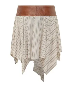IRO PARIS Umby Striped Handkerchief Skirt - Beige