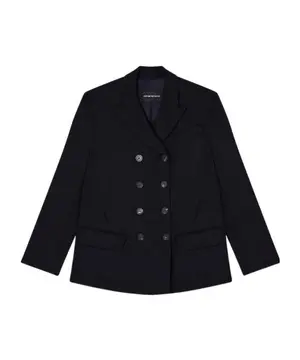 Emporio Armani Double-breasted Fluid Wool Jacket