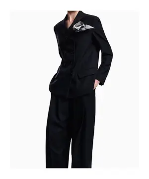 Emporio Armani Double-breasted Fluid Wool Jacket