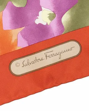 FERRAGAMO Printed Square Silk Scarf - Multicolor