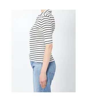 Celine Striped Silk Jersey Polo Shirt