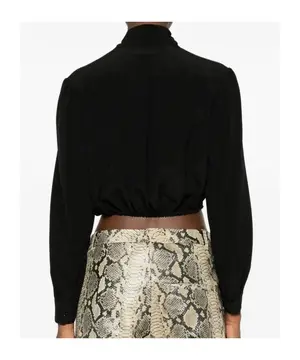 Saint Laurent Tie Neck Long Sleeve Blouse