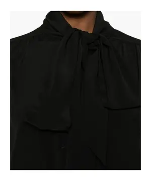 Saint Laurent Tie Neck Long Sleeve Blouse