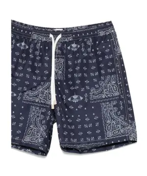 Eleventy Paisley Patterned Swim Trunks - Blue