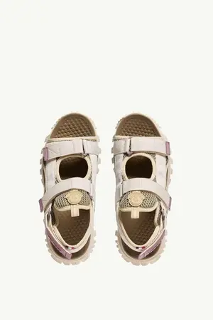 Moncler Trailgrip Vela Logo Patch Sandals - Ivory White