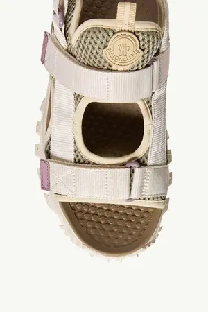 Moncler Trailgrip Vela Logo Patch Sandals - Ivory White