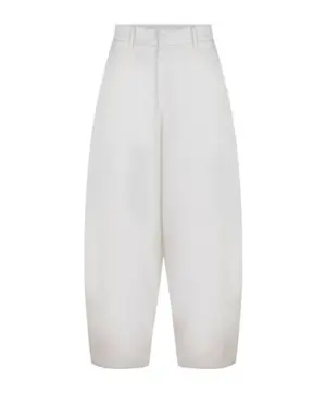 ALYSI Elastic-waist Wide-leg Pants - Gesso