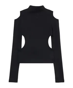 Off-White Sleek Meteor Cut-out Long Sleeve Top