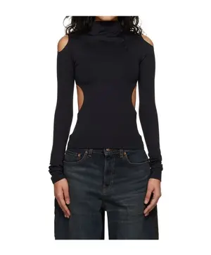 Off-White Sleek Meteor Cut-out Long Sleeve Top