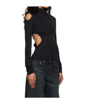 Off-White Sleek Meteor Cut-out Long Sleeve Top