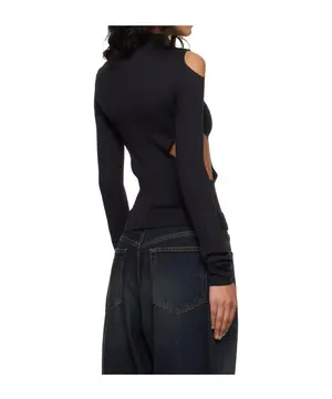 Off-White Sleek Meteor Cut-out Long Sleeve Top