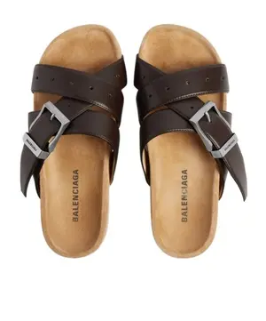 Balenciaga Belt Mules - Mocha