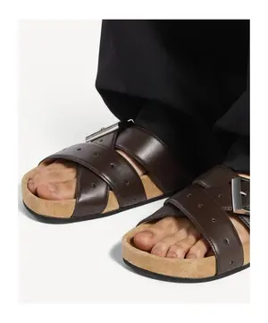 Balenciaga Belt Mules - Mocha