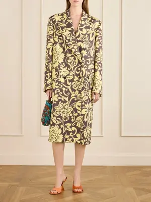 Dries Van Noten Rosea Oversized Double-breasted Jacquard Coat - Nude