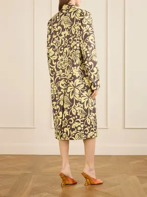 Dries Van Noten Rosea Oversized Double-breasted Jacquard Coat - Nude