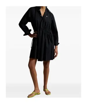 Polo Ralph Lauren Long Sleeve Cotton Mini Shirt Dress - Black