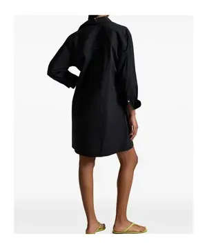 Polo Ralph Lauren Long Sleeve Cotton Mini Shirt Dress - Black