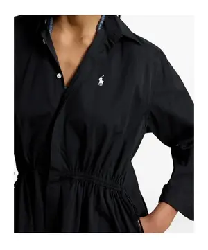 Polo Ralph Lauren Long Sleeve Cotton Mini Shirt Dress - Black
