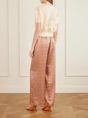 Dries Van Noten Crew Neck Short-sleeved Sweater With Floral Pattern