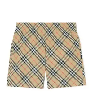 Burberry Burberry Check Elasticated Waistband Swim Shorts Sand Beige