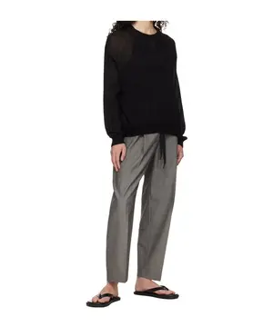 Studio Nicholson Ribbed Knit Crew Neck Sweater - Black