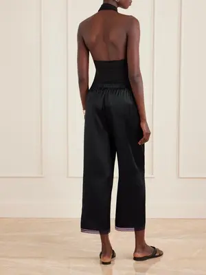 Staud Lace Trim Wide-leg Trousers