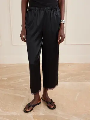 Staud Lace Trim Wide-leg Trousers