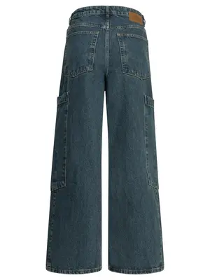 GANNI Baggy Cargo Wide-leg Jeans - Green