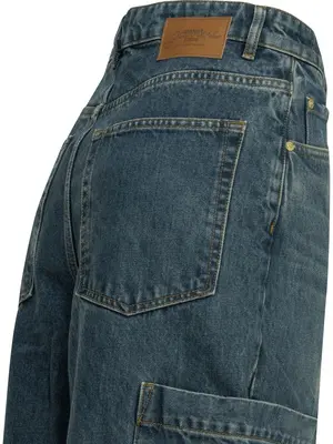 GANNI Baggy Cargo Wide-leg Jeans - Green