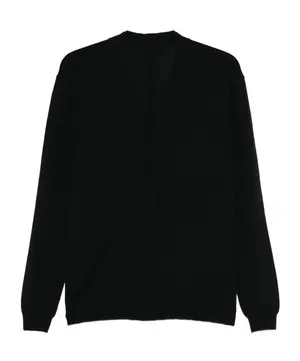 LOW BRAND Long-sleeved V-neck Cardigan With Central Back Detailing - Black