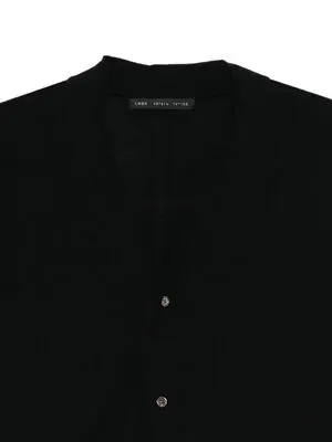 LOW BRAND Long-sleeved V-neck Cardigan With Central Back Detailing - Black