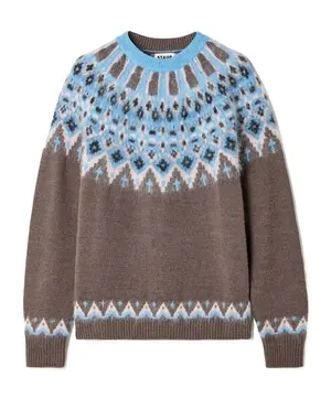 Staud Zane Fair Isle Wool Blend Sweater