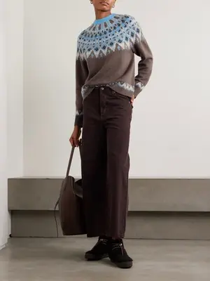 Staud Zane Fair Isle Wool Blend Sweater