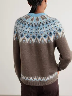Staud Zane Fair Isle Wool Blend Sweater