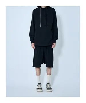 Rick Owens Jersey Drawstring Hoodie - Black