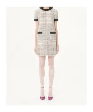 Valentino Garavani Short Tweed Dress With Patch Pockets