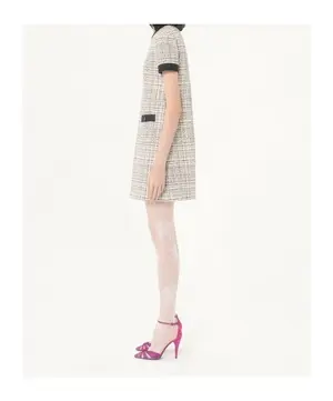 Valentino Garavani Short Tweed Dress With Patch Pockets