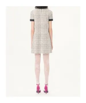 Valentino Garavani Short Tweed Dress With Patch Pockets