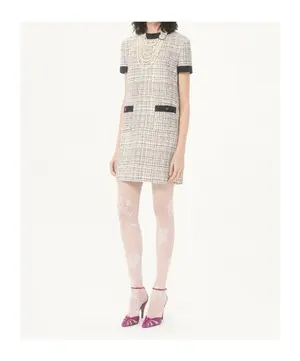 Valentino Garavani Short Tweed Dress With Patch Pockets