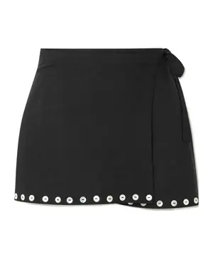 Staud Zandra Button-detailed Mini Wrap Dress