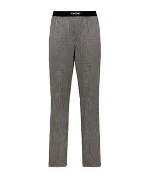 TOM FORD Graphic Print Silk Pajama Pants - Black