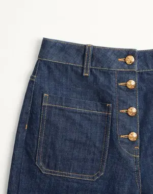 Valentino Garavani Button Detailed Straight Leg Jeans - Blue