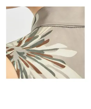 Brunello Cucinelli Sleeveless Floral Wrap Top - Khaki