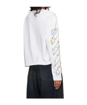 Off-White Diag Glowing Flower Long Sleeve T-shirt